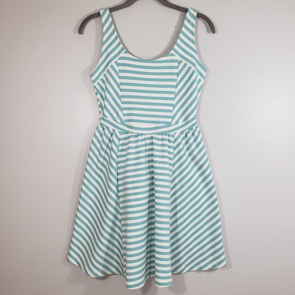 Jessica Simpson | Dresses | Jessica Simpson Striped Fit Flare Mini ...